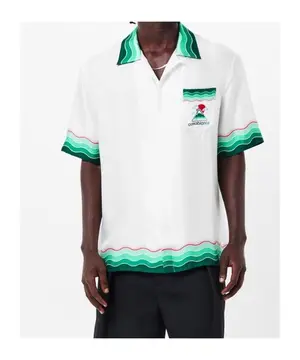 Casablanca Printed Short-sleeved Shirt - White