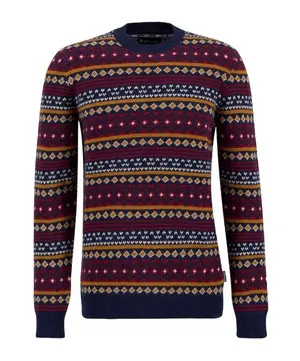 Barbour Fair Isle Crew Neck Sweater - Black