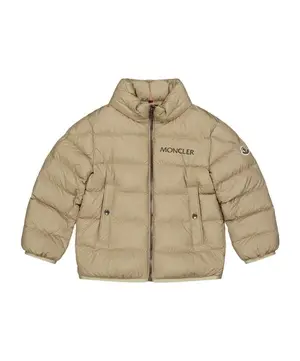 Moncler Logo Patch Down Jacket - Nude
