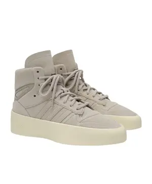 Adidas Light Grey Suede High-top Sneakers With Platform Sole