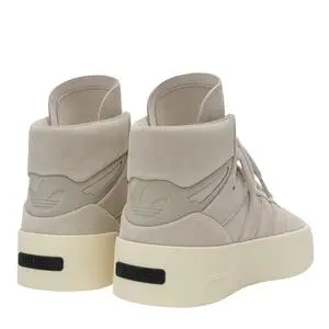 Adidas Light Grey Suede High-top Sneakers With Platform Sole