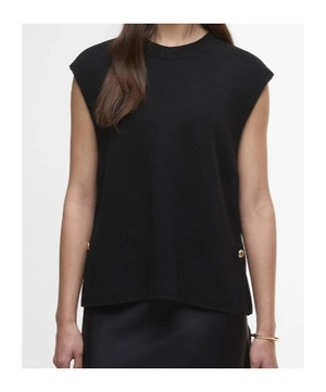 Barbour Sleeveless Crew Neck Sweater With Button Detail