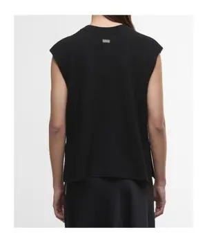 Barbour Sleeveless Crew Neck Sweater With Button Detail