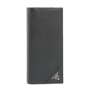 Prada Saffiano Document Holder Wallet - Black