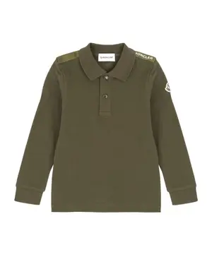 Moncler Logo Long Sleeve Polo Shirt