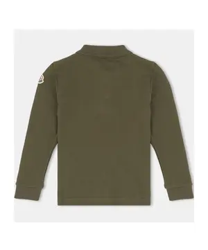 Moncler Logo Long Sleeve Polo Shirt