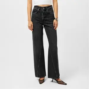 ANINE BING Wide Leg Denim Trousers