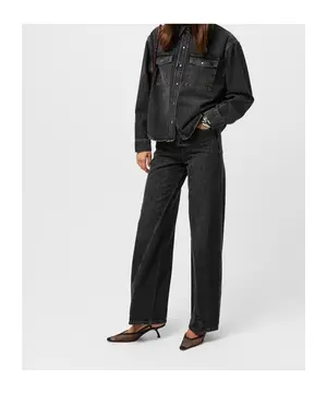 ANINE BING Wide Leg Denim Trousers