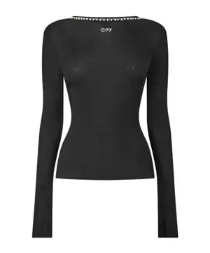 Off-White Long-sleeve Open Back T-shirt