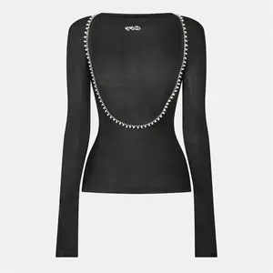 Off-White Long-sleeve Open Back T-shirt