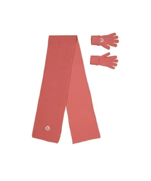 Moncler Logo Scarf Glove Set - Red