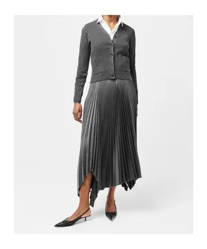 JOSEPH Ribbed Button-front Sweater With Patch Pockets