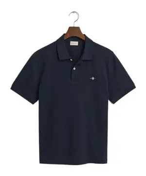 Gant Logo Short Sleeve Polo Shirt - Black