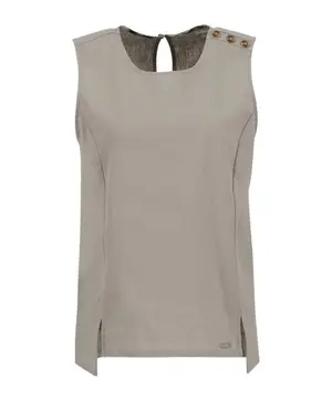 Barbour Lucy Sleeveless Top With Button Detailing - Gray