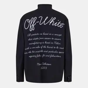 Off-White Stand Collar Jacket With Graphic Print