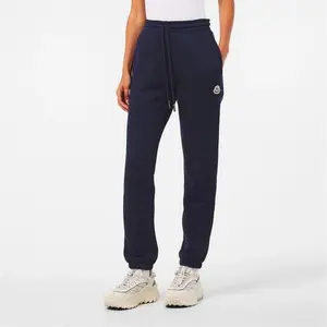 Moncler Elastic Waist Track Pants With Logo Patch - Black