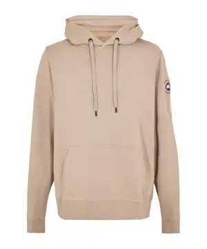Canada Goose Logo Cotton Huron Hoodie Sweatshirt - Nude