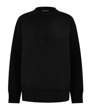 ANINE BING Long Sleeve Crewneck Sweatshirt With Debossed Logo