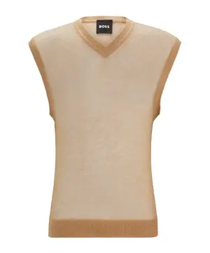 Hugo Boss V-neck Knit Vest - Nude