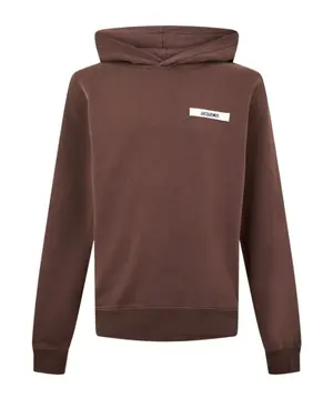 Jacquemus Long Sleeve Hooded Sweatshirt - Brown