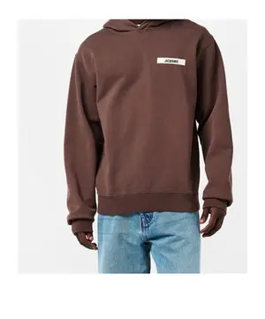 Jacquemus Long Sleeve Hooded Sweatshirt - Brown