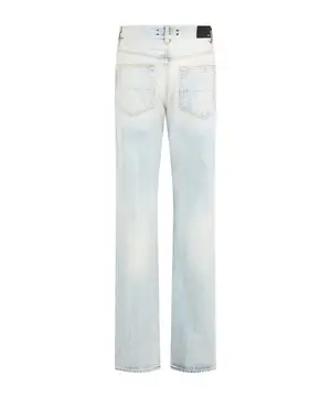 Amiri Distressed Light Wash Straight Leg Jeans
