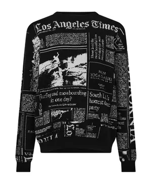 Palm Angels Minimalist Printed Crew Neck Jumper