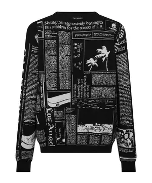 Palm Angels Minimalist Printed Crew Neck Jumper