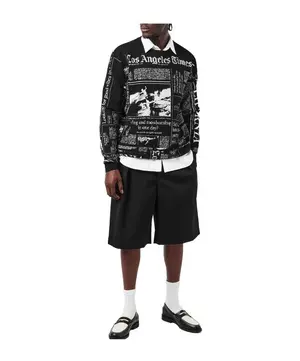 Palm Angels Minimalist Printed Crew Neck Jumper
