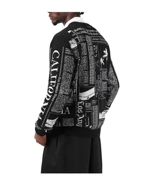 Palm Angels Minimalist Printed Crew Neck Jumper