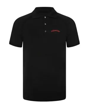 Dsquared2 Knit Short-sleeve Polo Shirt - Black