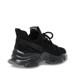 Steve Madden Maxilla Low-top Runners With Metallic Detailing - Black