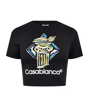 Casablanca Logo Crew Neck T-shirt - Black