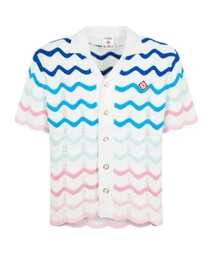 Casablanca Gradient Wave Crochet Shirt