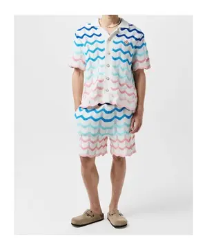 Casablanca Gradient Wave Crochet Shirt