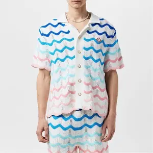 Casablanca Gradient Wave Crochet Shirt