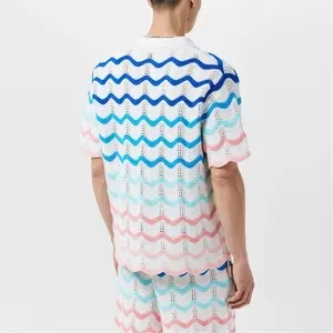 Casablanca Gradient Wave Crochet Shirt