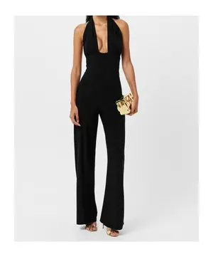 Norma Kamali Halter Neck Wide Leg Jumpsuit
