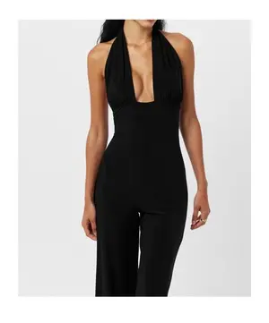 Norma Kamali Halter Neck Wide Leg Jumpsuit