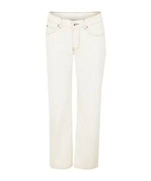 Off-White Straight-leg Jeans With Contrast Stitching