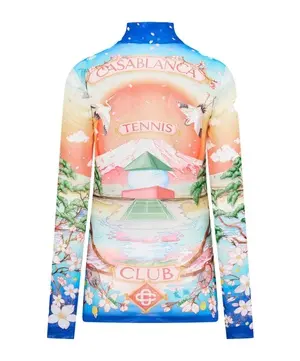 Casablanca Printed High Neck Long Sleeve T-shirt - Multicolor