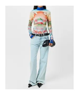 Casablanca Printed High Neck Long Sleeve T-shirt - Multicolor
