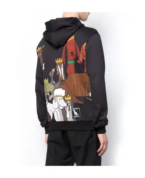 Dolce & Gabbana Dog Print Zip-up Hooded Jacket