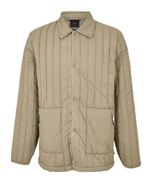 Rains Quilted Long-sleeved Casual Jacket - Nude