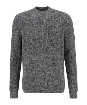 Barbour Crew Neck Sweater With Branding - Black