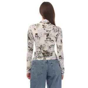 Off-White Skin Twist Long Sleeve Top