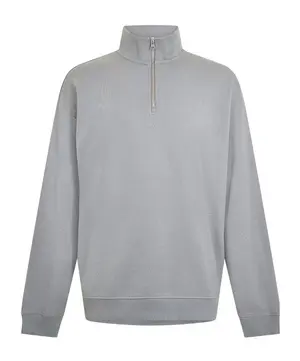 Hugo Boss Half-zip Mock Neck Long Sleeve Top - Gray