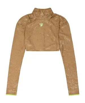 Off-White Long Sleeve Zip Jacket - Brown
