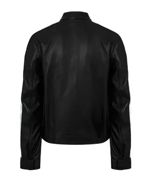 Casablanca Logo Zip-up Leather Jacket