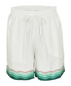 Casablanca Elastic Waist Shorts - White